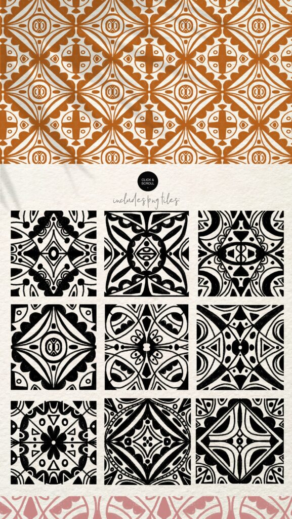 20 Tile Stamps for Procreate and PS – MasterBundles