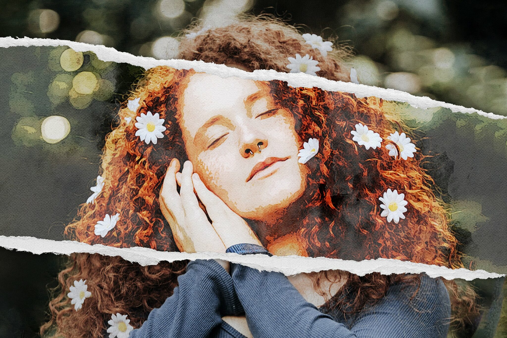 Torn Paper Aquarelle Effect – MasterBundles