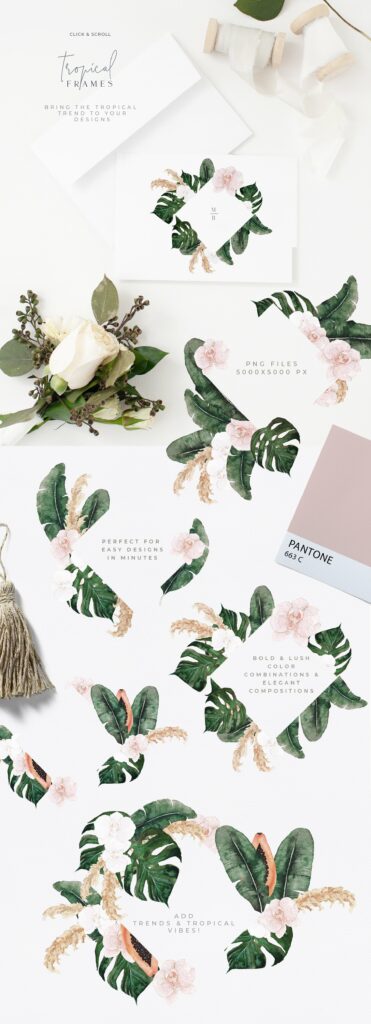 Tropical Summer Wedding Watercolor – MasterBundles