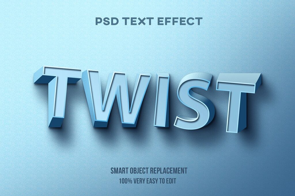 Twist 3D Text Effect PSD – MasterBundles