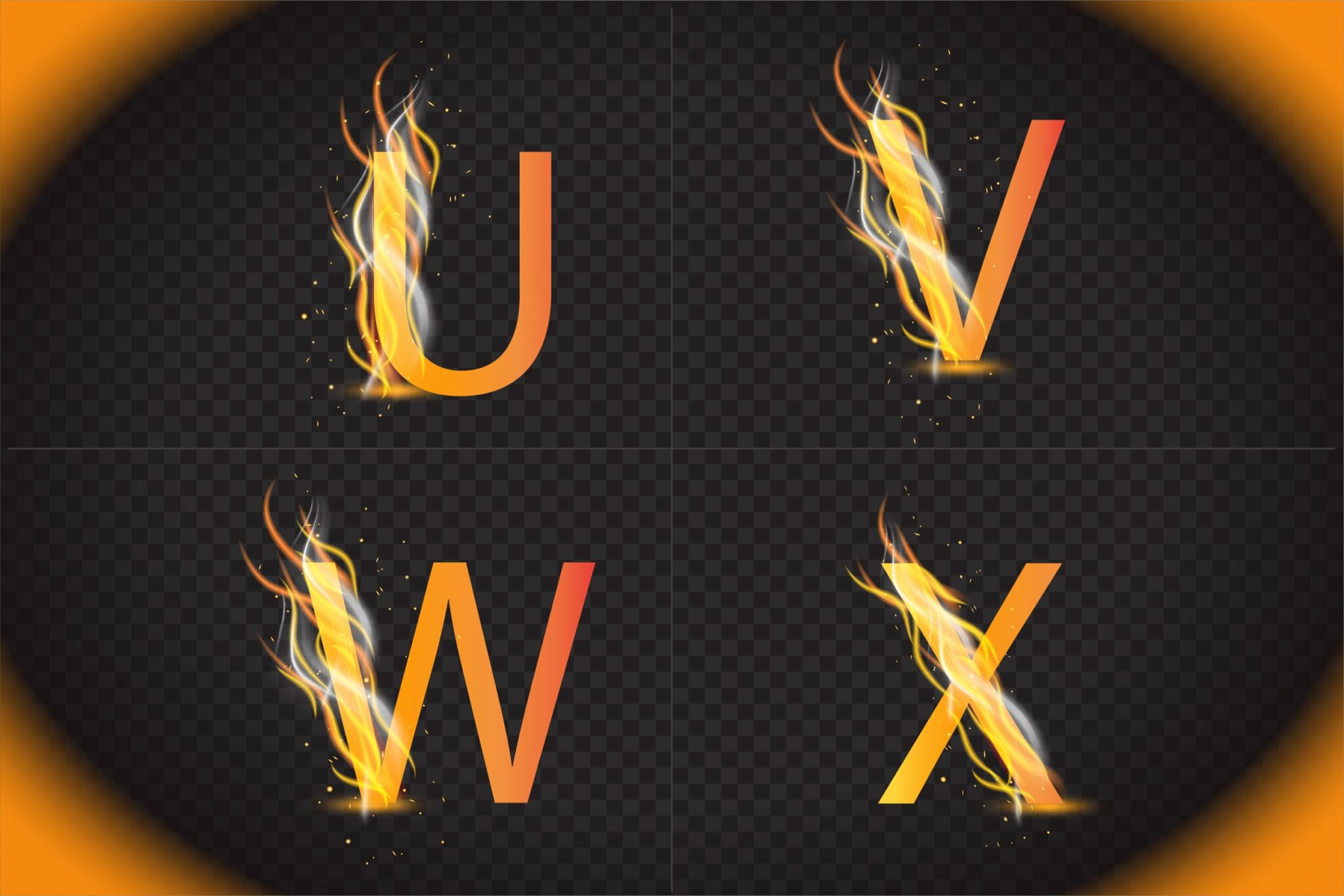 Fire Alphabet Letters Design – MasterBundles