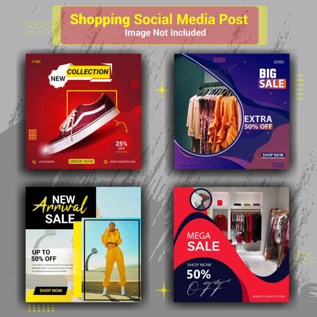 Shopping Fashion Sale Social Media Post Template Design - MasterBundles