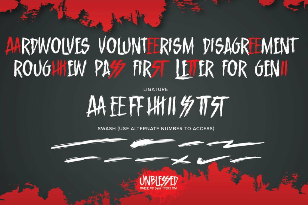 Unblessed -Horror And Scary Typeface – MasterBundles