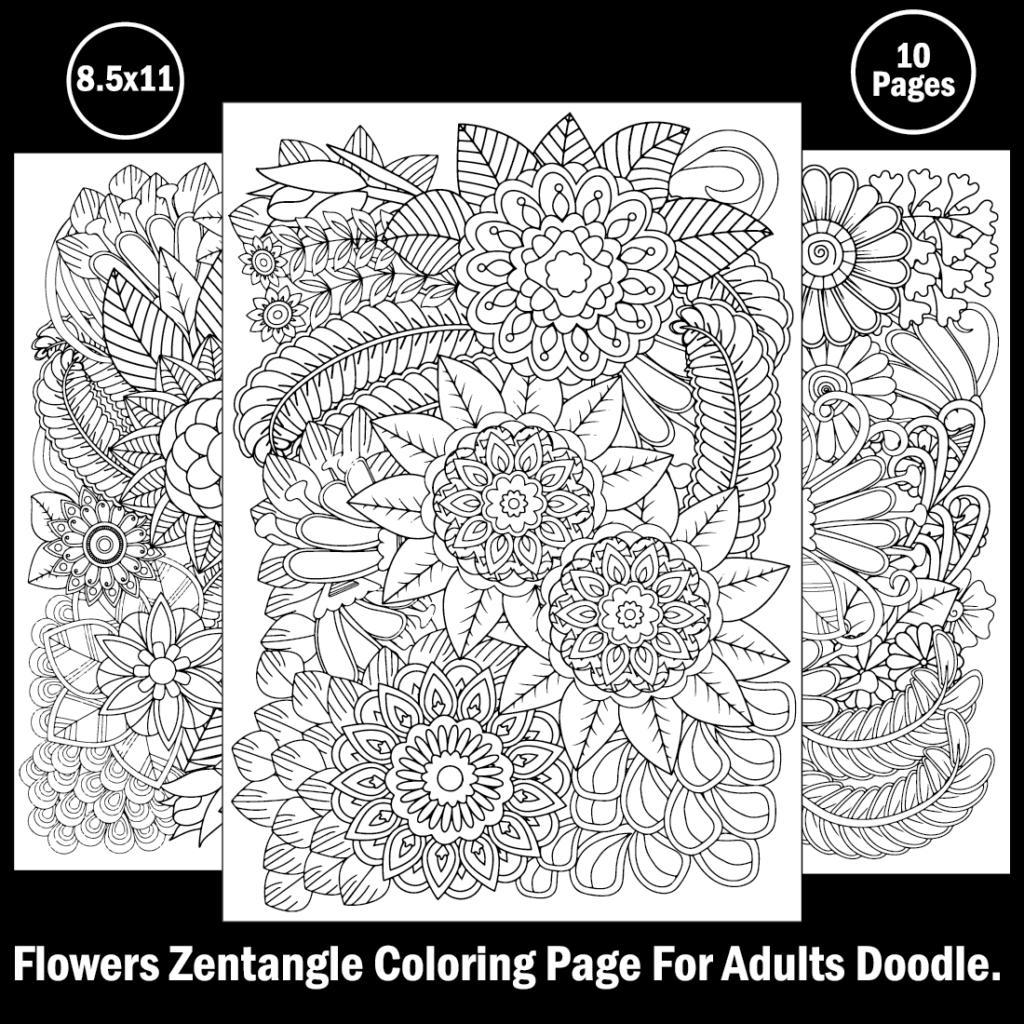10+ Zentangle Coloring Pages Bundle-KDP - MasterBundles
