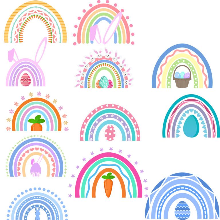 Rainbow Easter Clipart Bundle - MasterBundles