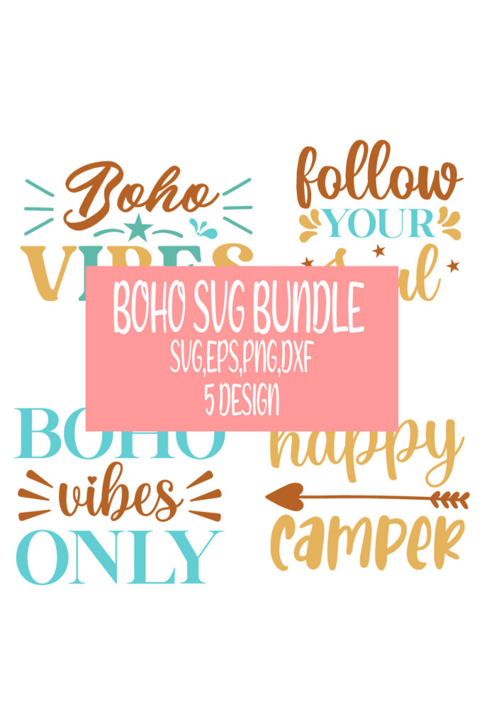 5 Design Boho SVG Bundle - MasterBundles