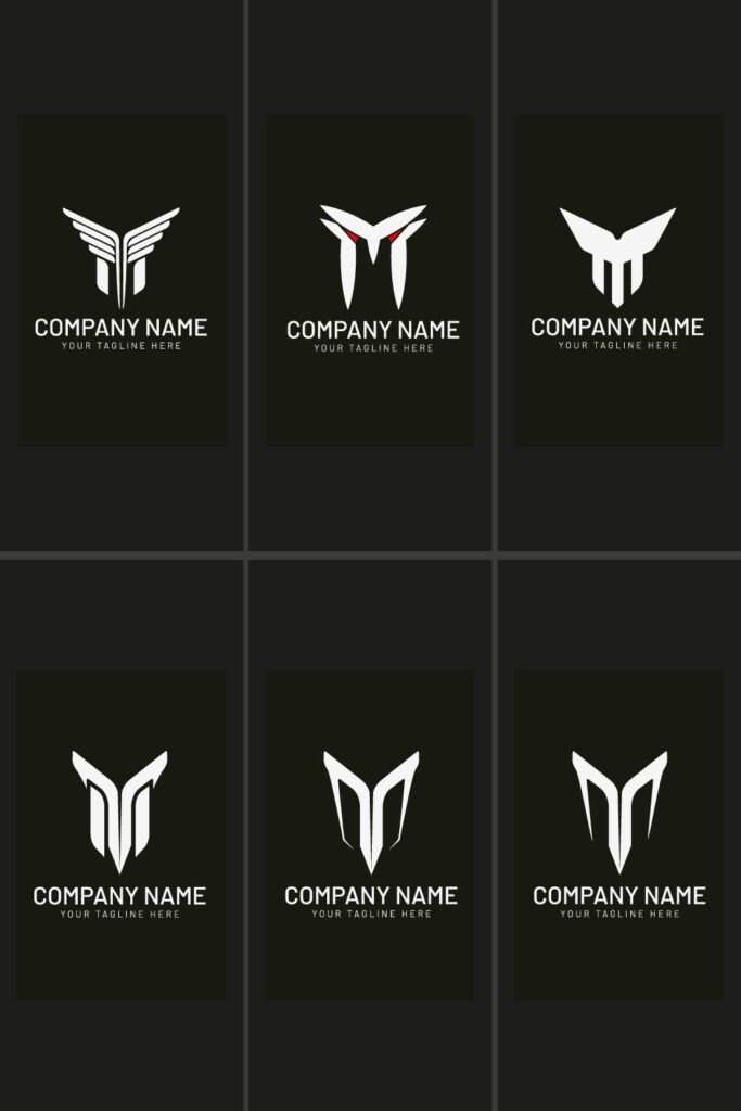 M logo set Black and white vector design - MasterBundles