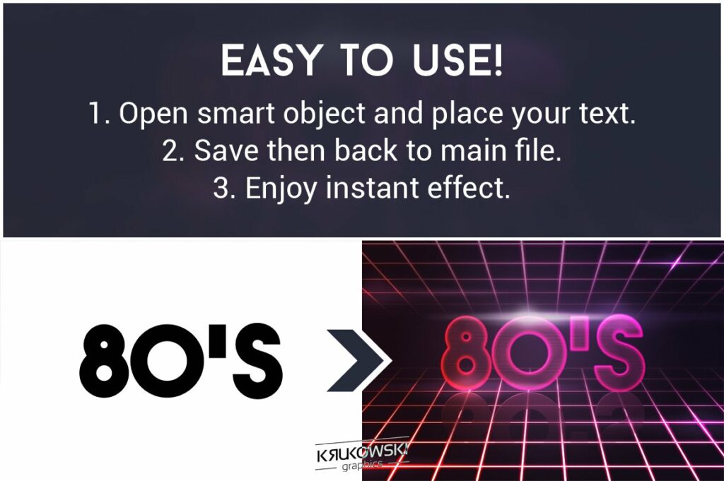 80's Retro Text Effect Mockup – MasterBundles