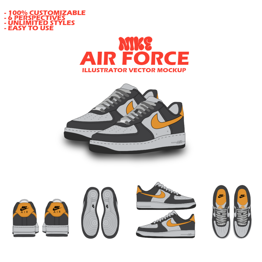 NIKE AIR FORCE VECTOR MOCK-UP - MasterBundles