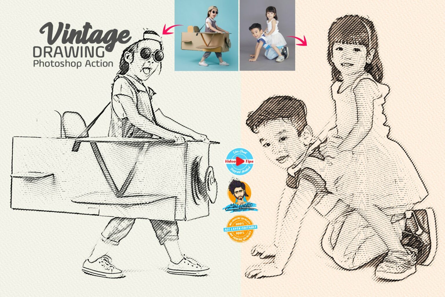 Engraved Effect Photoshop Action – MasterBundles