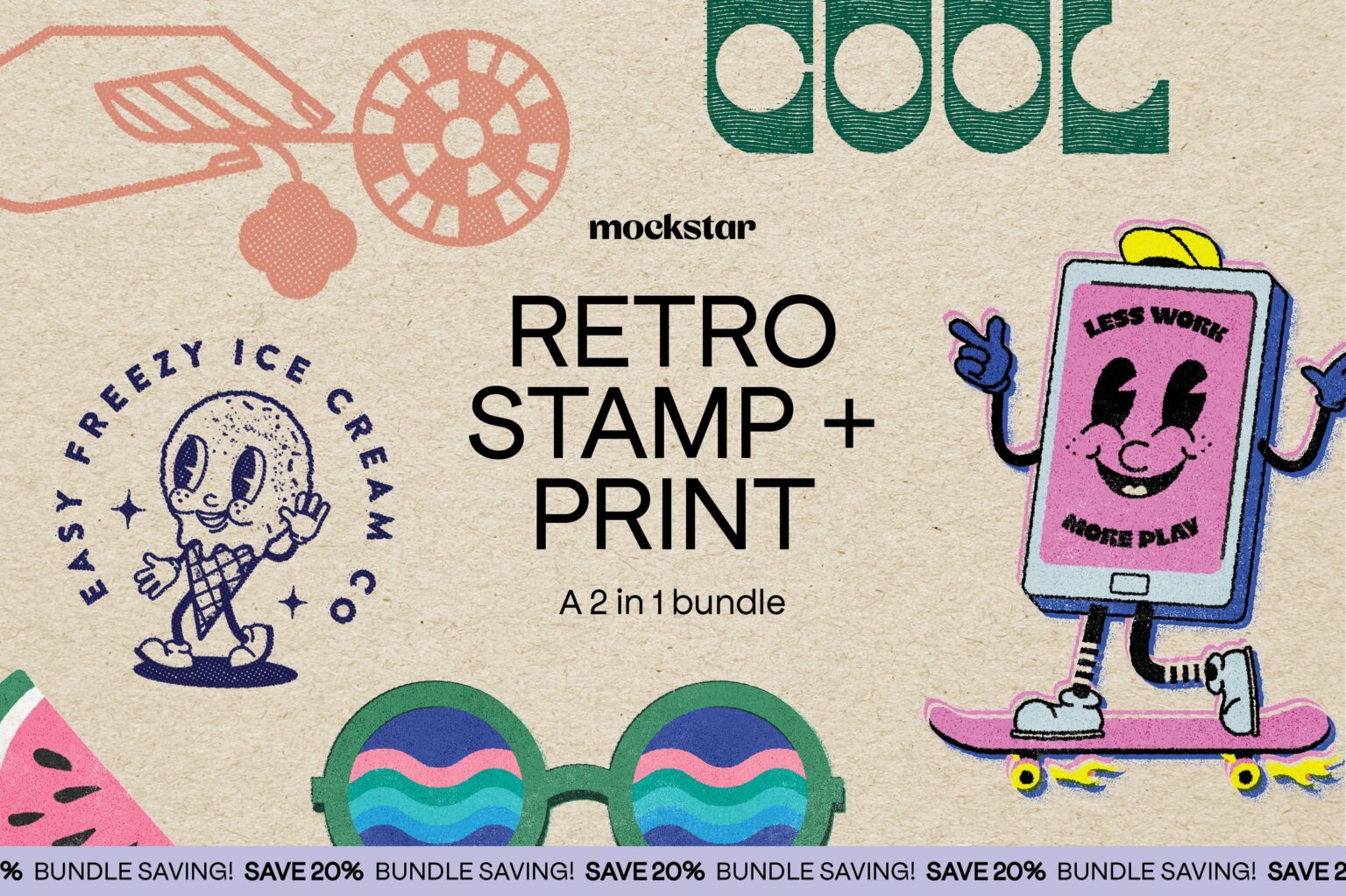 Vintage Stamp and Retro Print Combo – MasterBundles