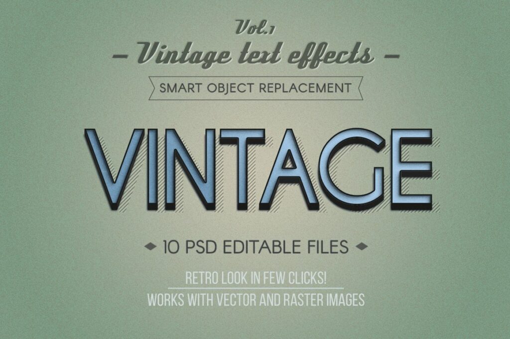 Retro Vintage Text Effects Vol.1 – MasterBundles