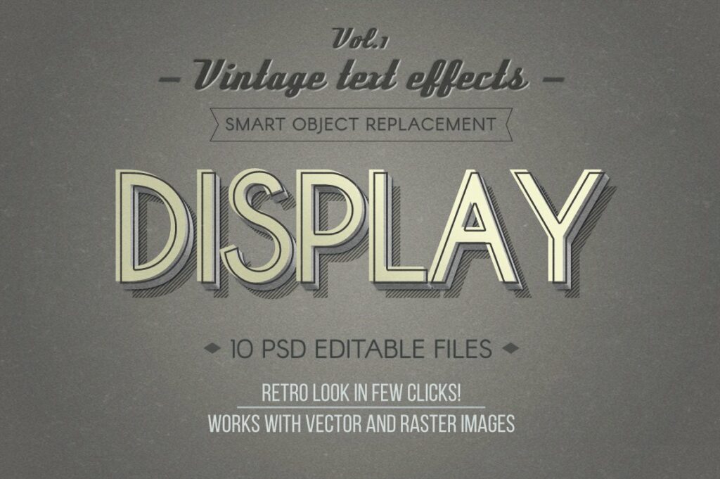 Retro Vintage Text Effects Vol.1 – MasterBundles