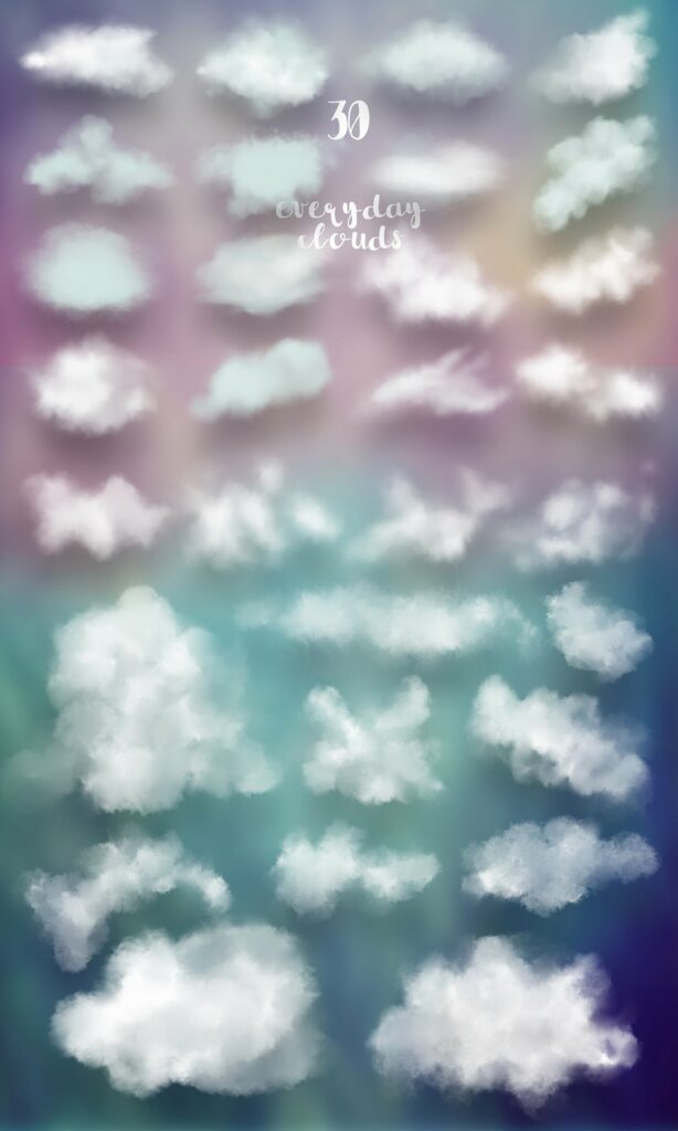 Clouds Graphics & PS Brushes – MasterBundles