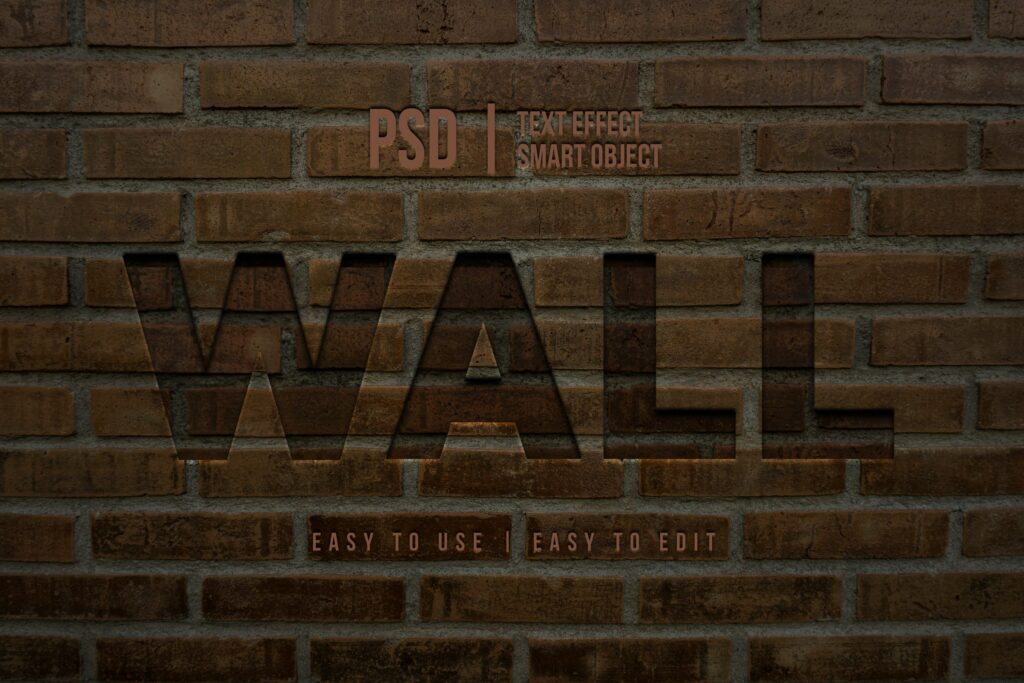 Brick Wall Text Effect Mockup – MasterBundles