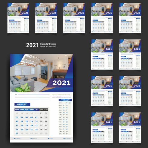 Professional Wall Calendar Template Design For Corporate Business 2021 ...
