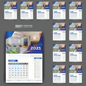 Professional Wall Calendar Template Design For Corporate Business 2021 ...