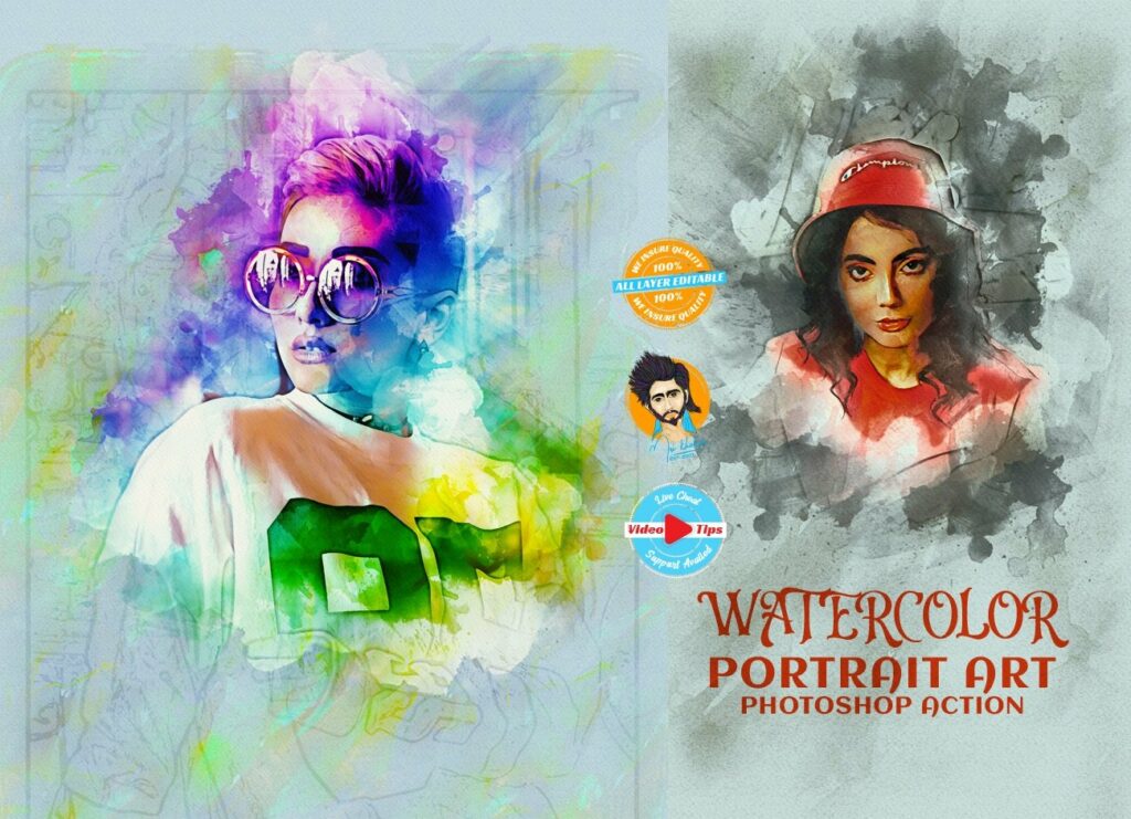 Watercolor Portrait Art – MasterBundles