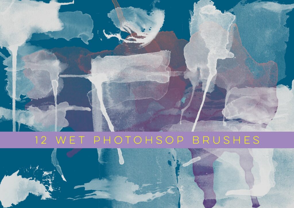 12 Wet Photoshop Brushes – MasterBundles