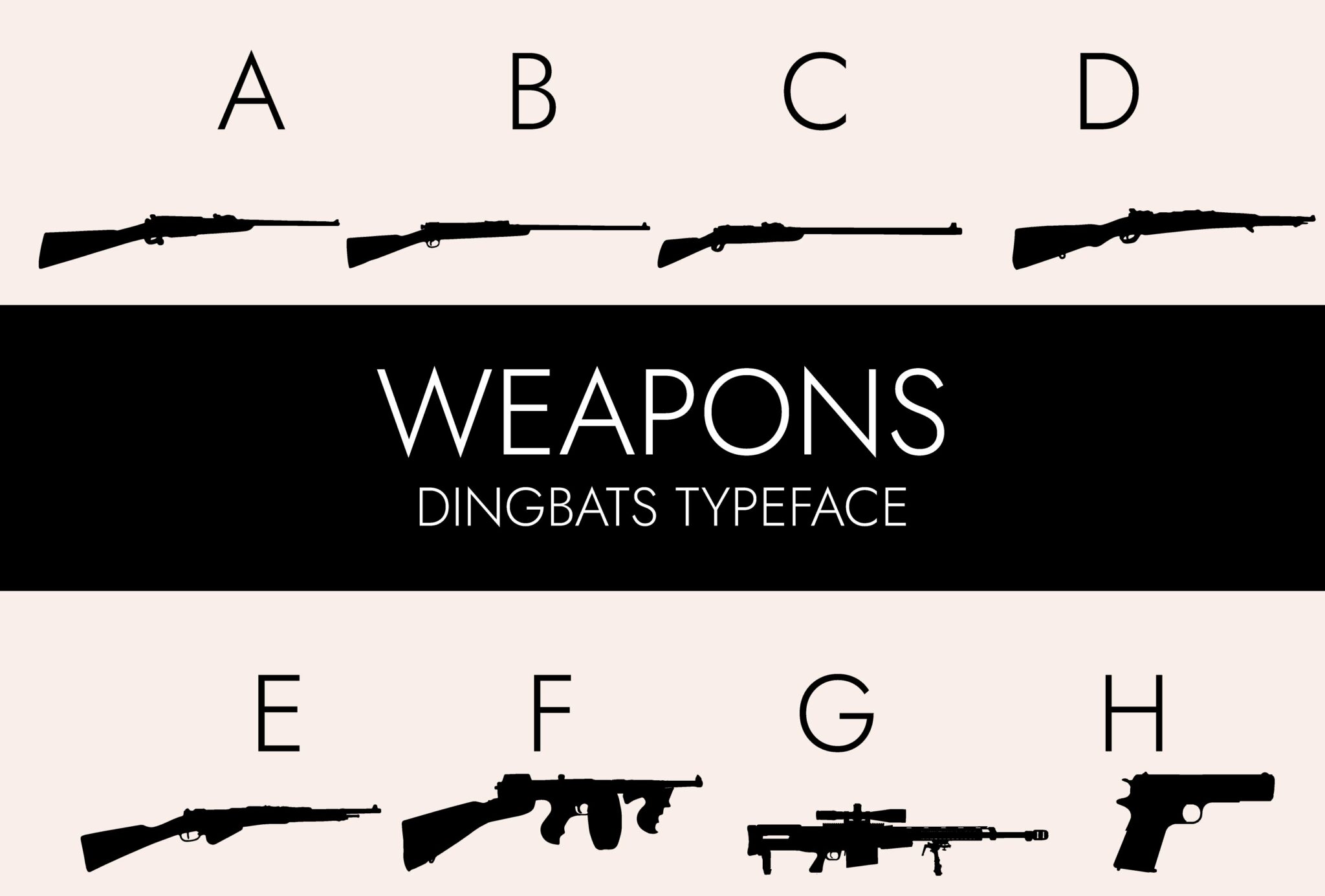 Weapons Silhouettes Dingbats Font – MasterBundles