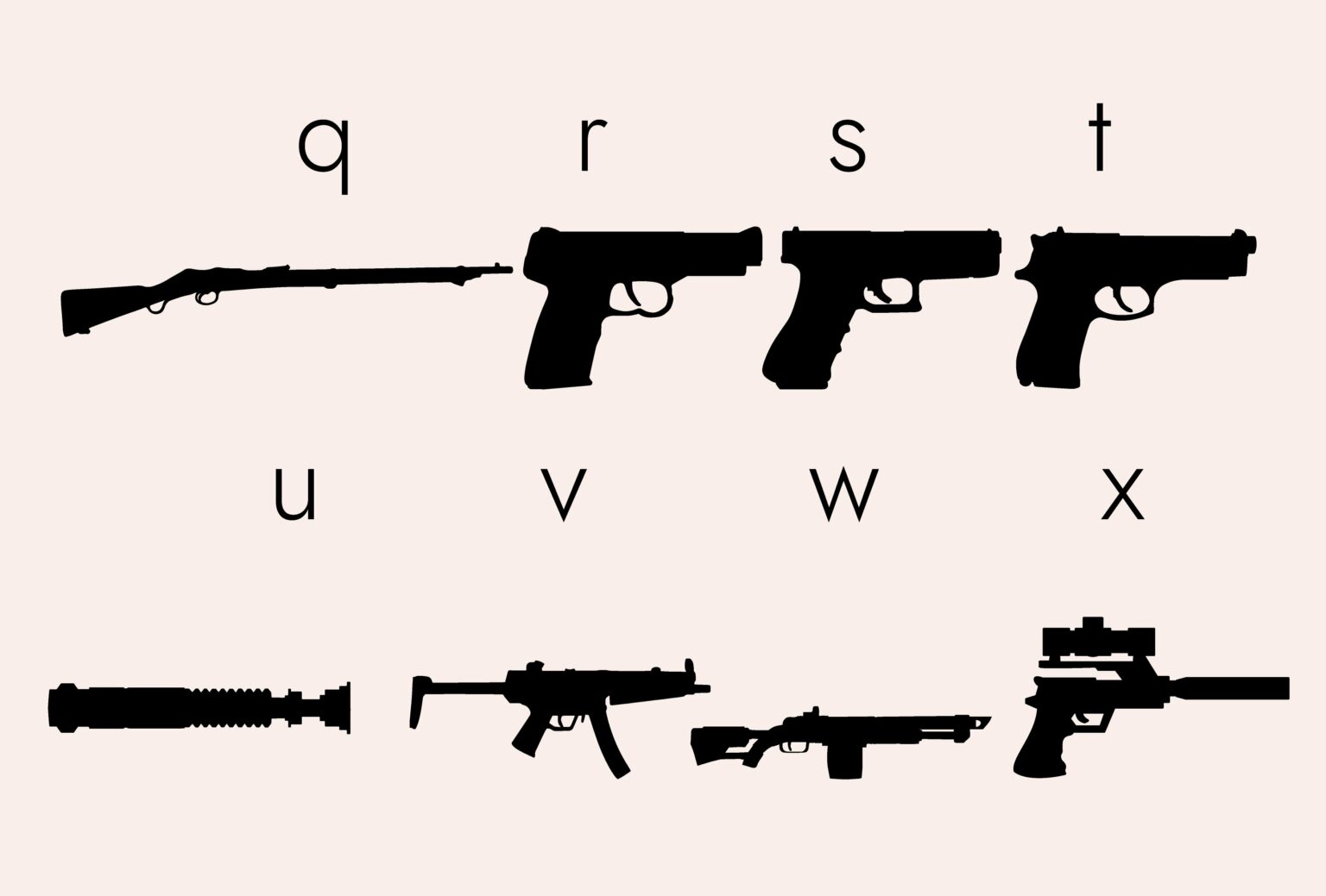 Weapons Silhouettes Dingbats Font – MasterBundles