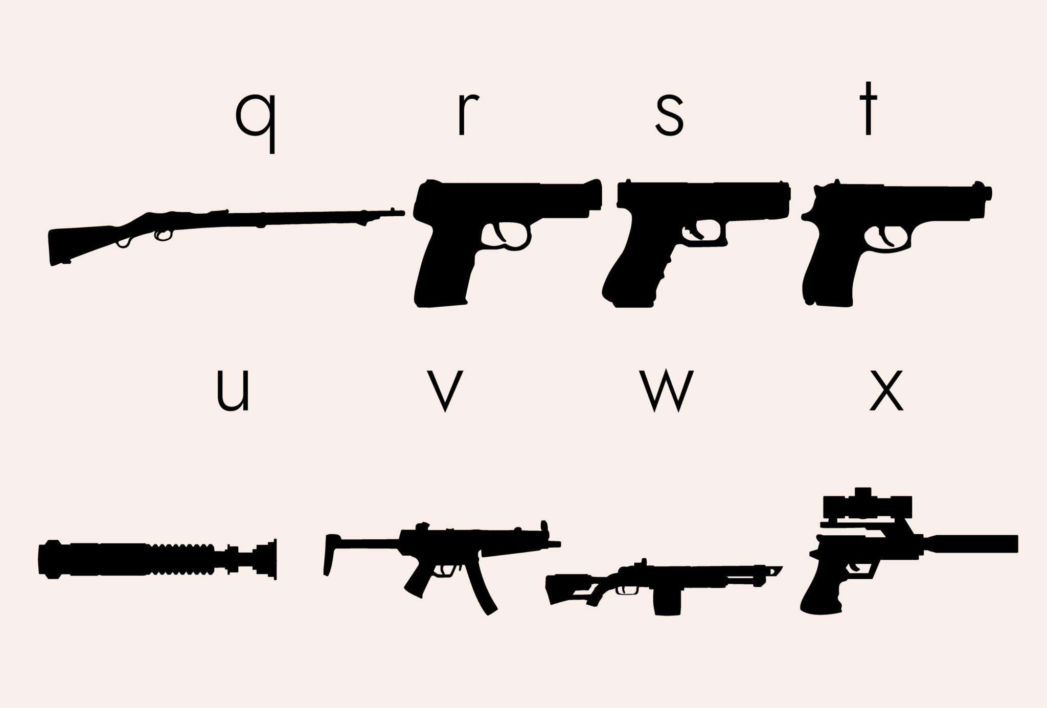 Weapons Silhouettes Dingbats Font – MasterBundles