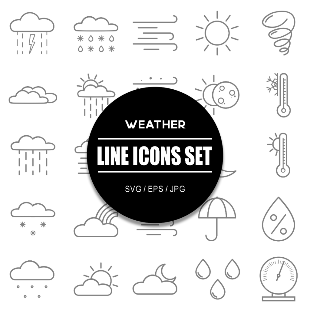 Weather Line icon Set - MasterBundles