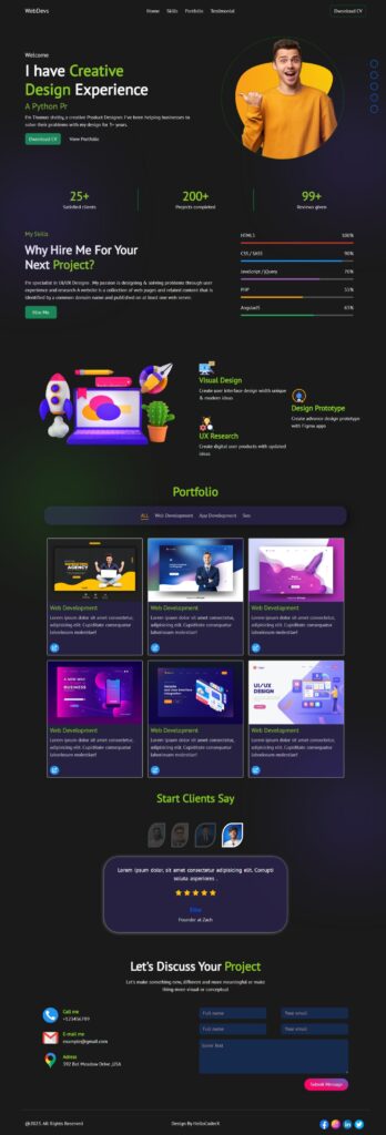 WebDevs Modern Portfolio Website Template - MasterBundles