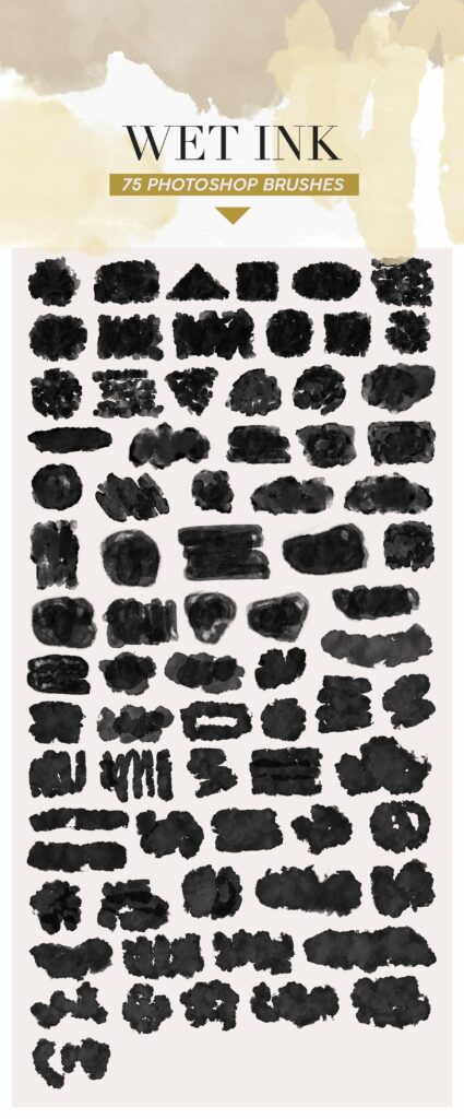 487 Ink Shapes Photoshop Brushes – MasterBundles