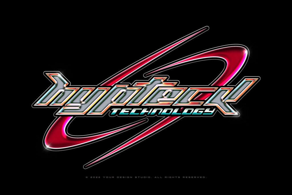 Y2K Chrome Text Effects – MasterBundles