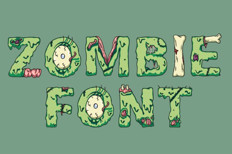 Scary zombie monster halloween font – MasterBundles