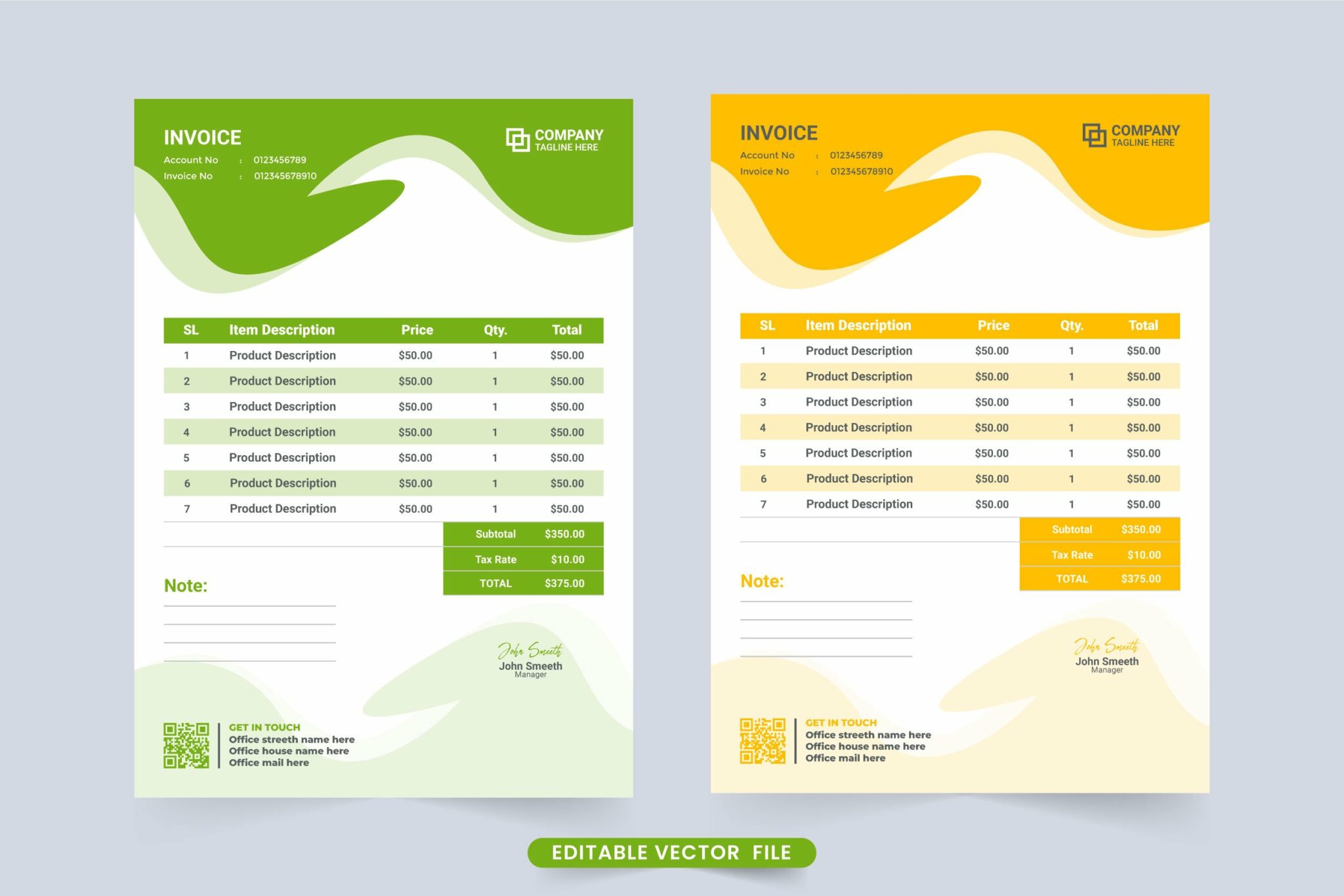 Business invoice template vector – MasterBundles