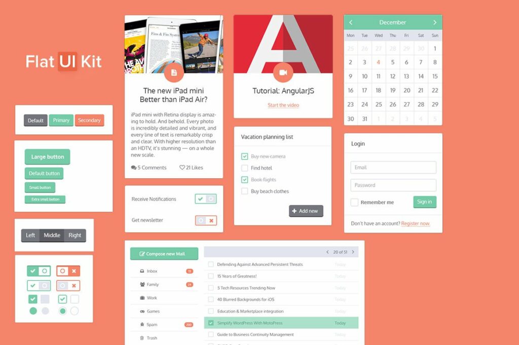 Simple flat UI Kit v1.2 - updated – MasterBundles