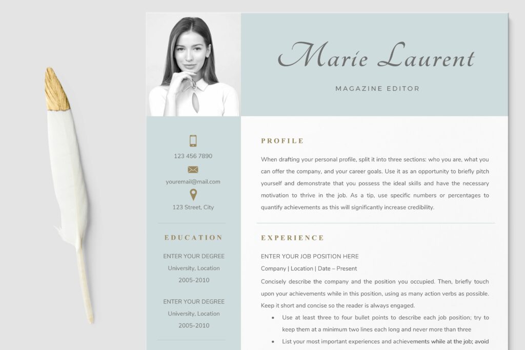 SMM & Copywriter Resume Template – MasterBundles