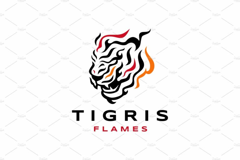 Tiger Fire Flame Tribal Logo – MasterBundles