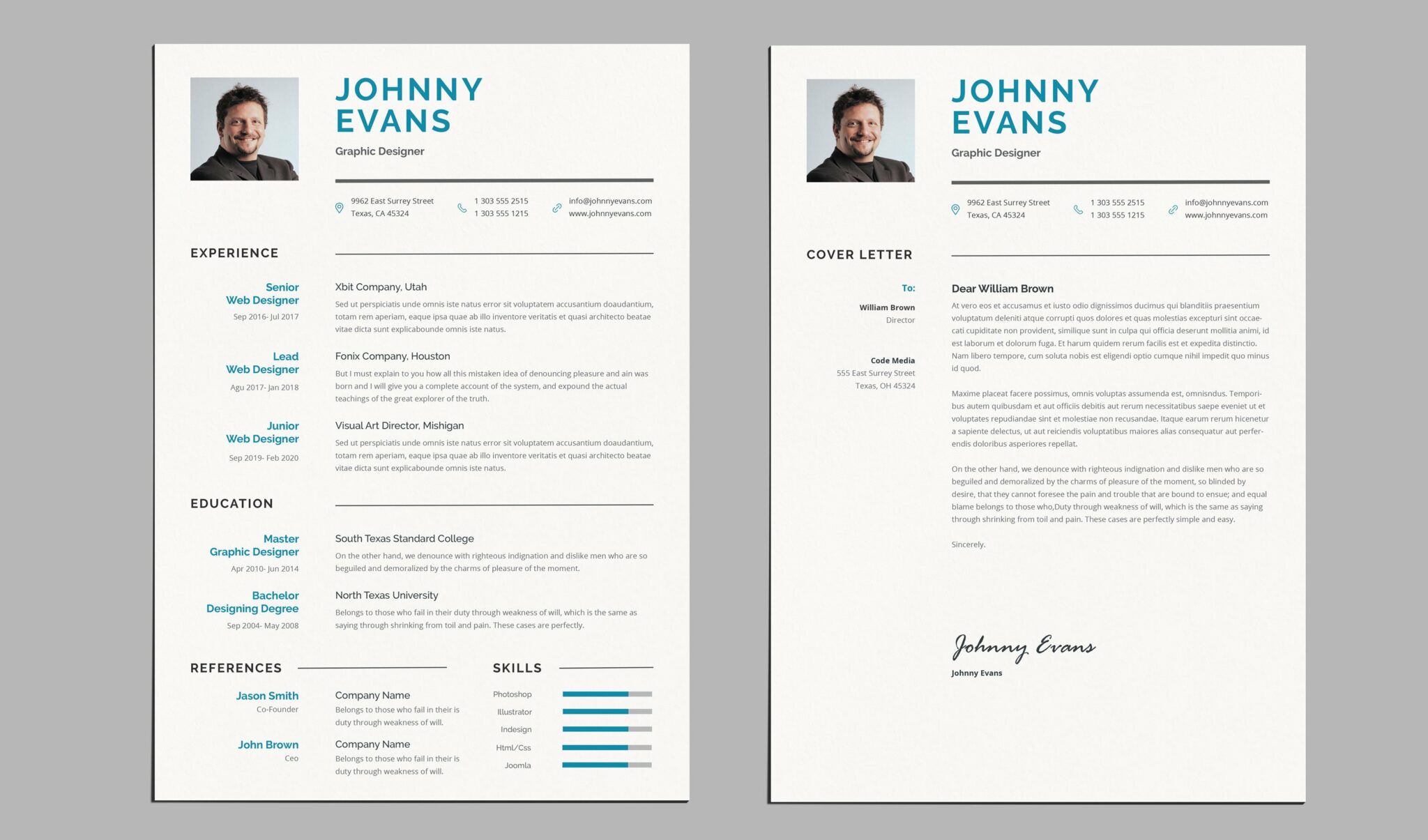 Resume Template CV with Photo – MasterBundles