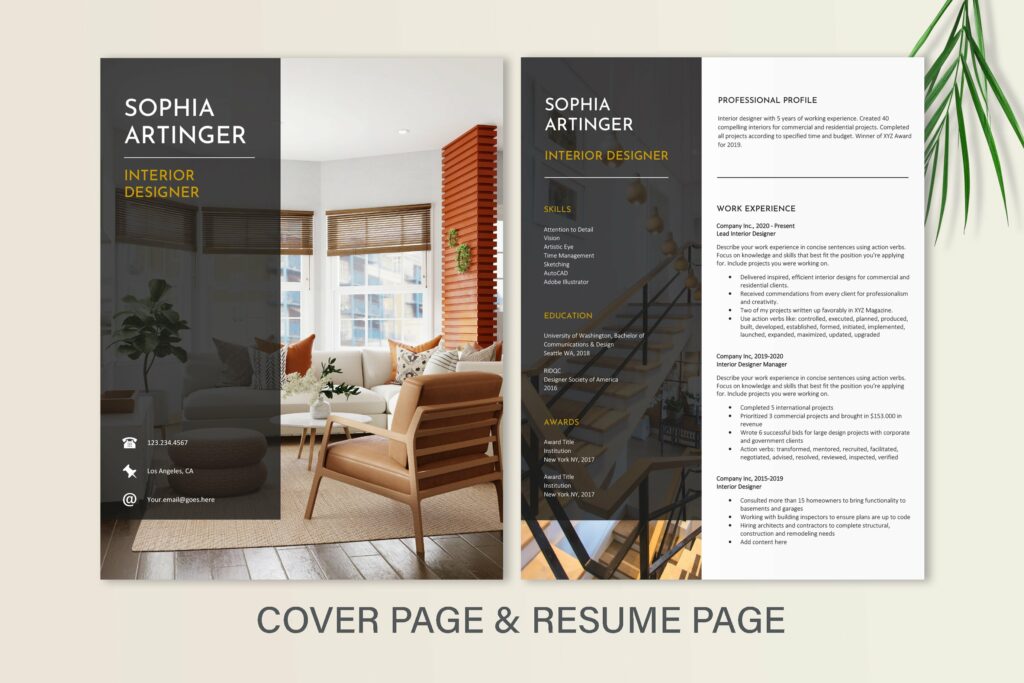 Interior Designer Resume - Portfolio – MasterBundles