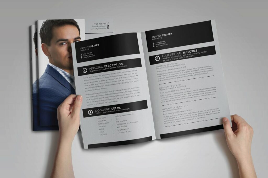 Booklet Resume Template – MasterBundles