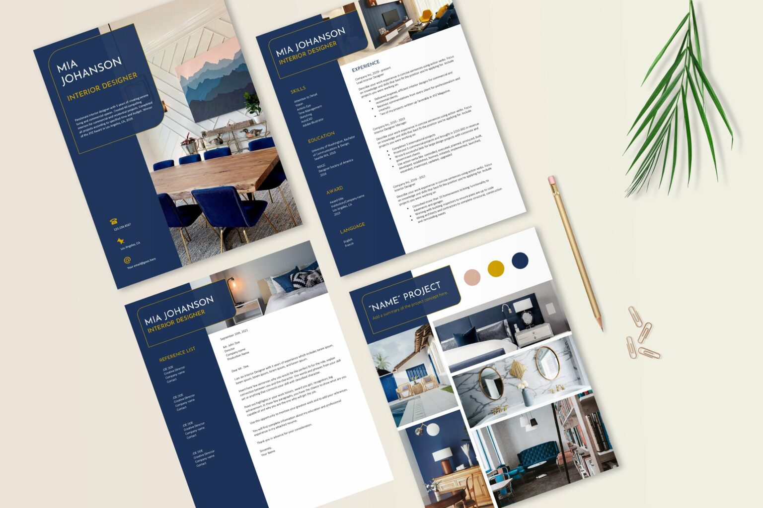 Interior designer resume portfolio – MasterBundles