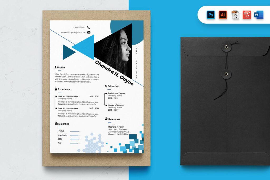 Web Developer CV Resume – MasterBundles