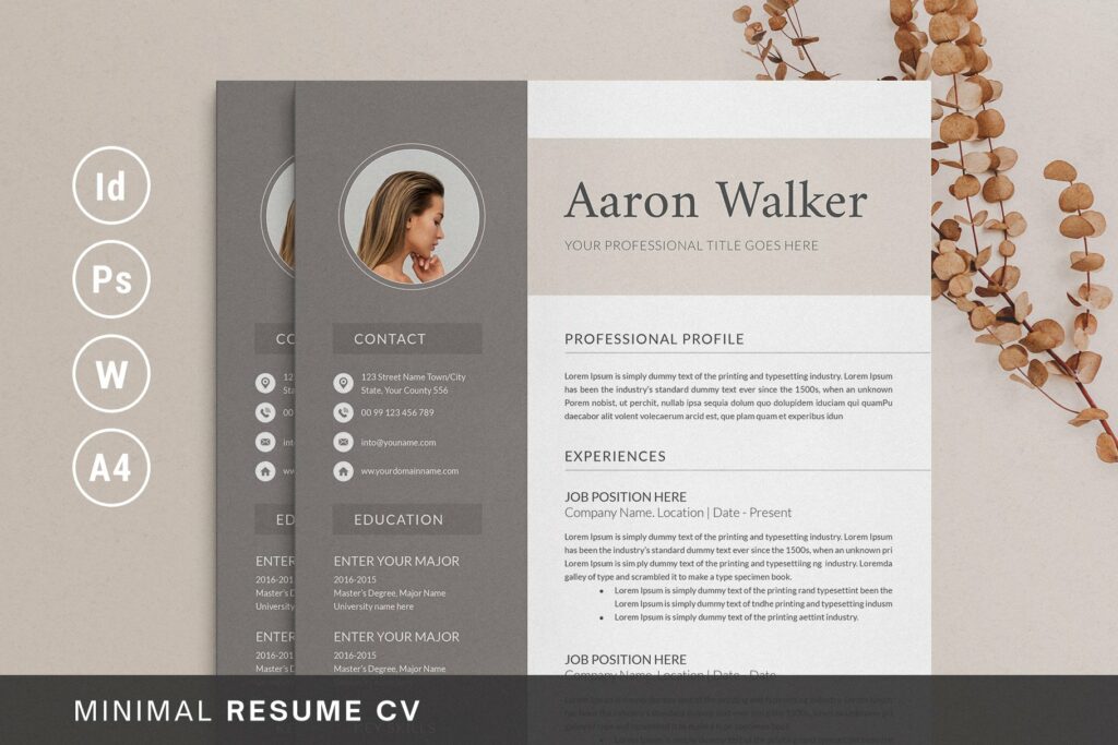 Creative resume template / CV – MasterBundles