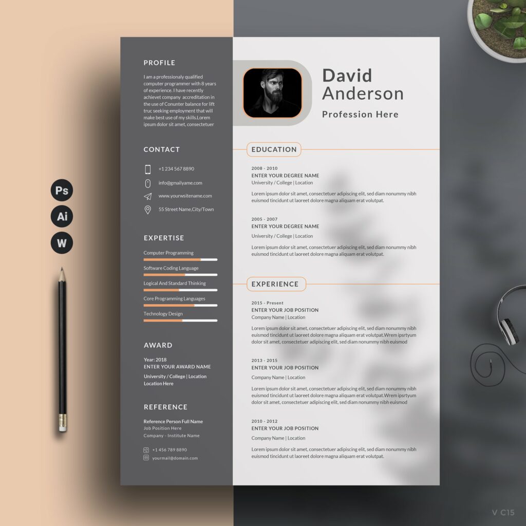 Finance CV Resume Word – MasterBundles