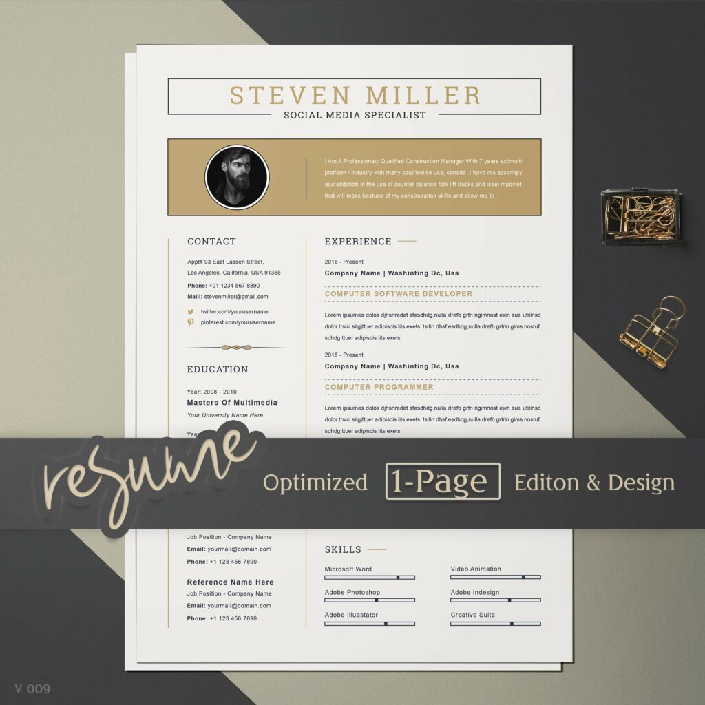 SMM Resume Template / CV – MasterBundles
