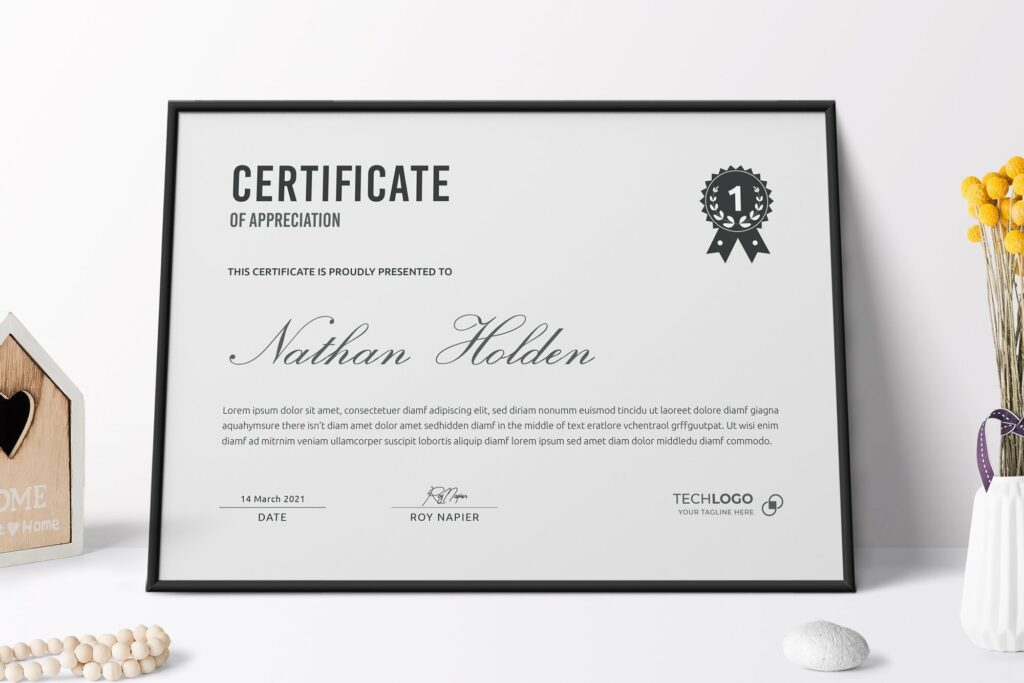 Clean Certificate Template – MasterBundles