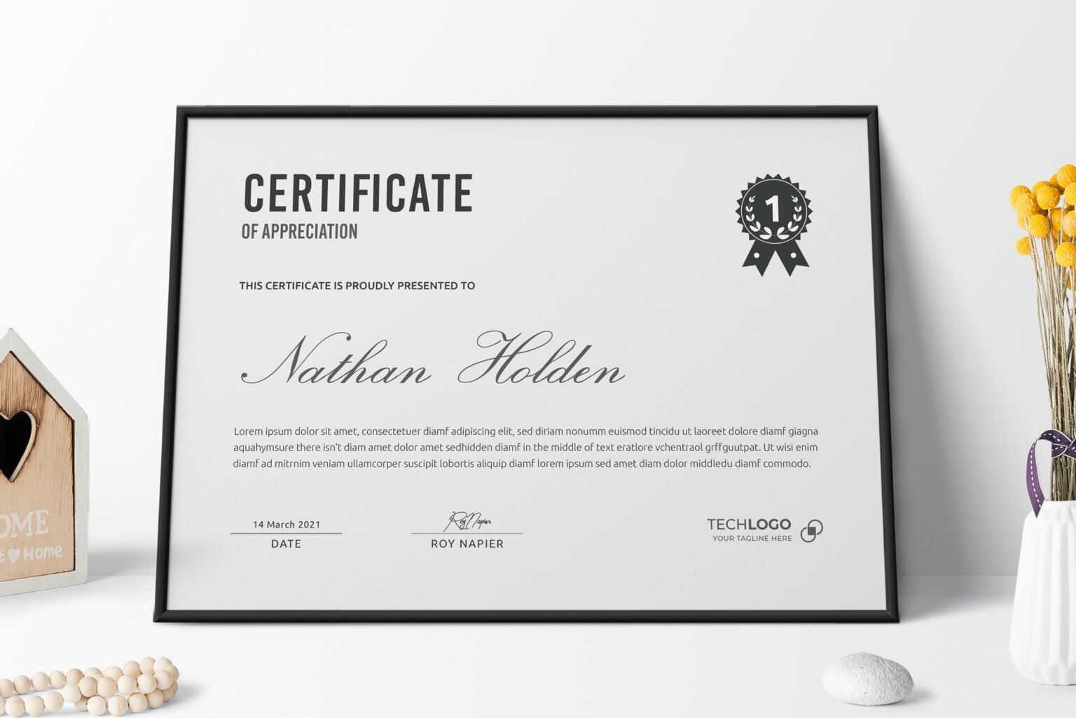 Clean Certificate Template – MasterBundles