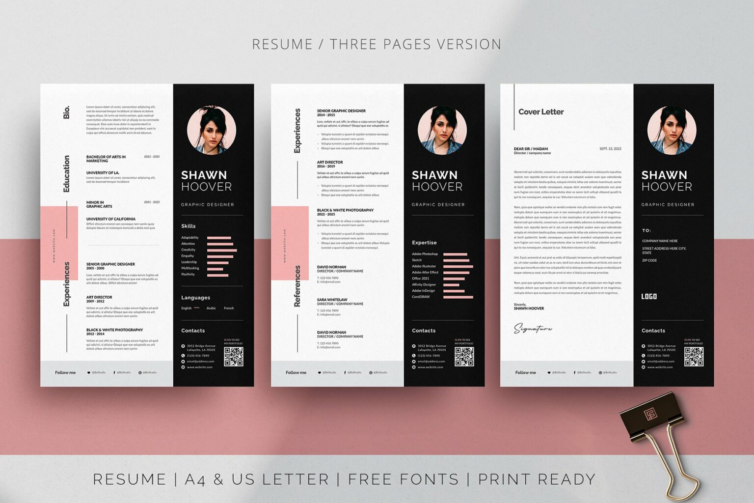 Resume Template | DOCX, PSD, INDD – MasterBundles