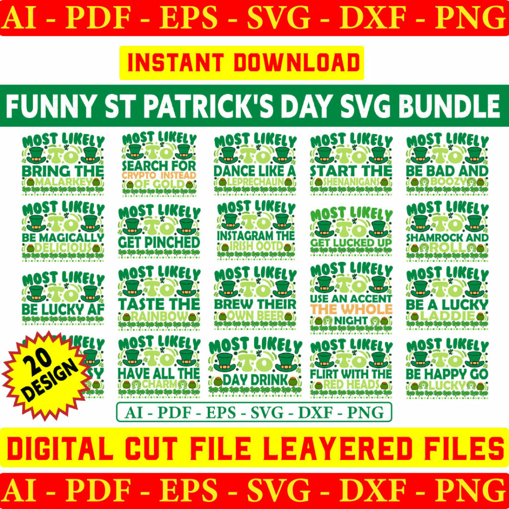 Funny St Patricks Day SVG Bundle, St Patrick's Day Quotes, Funny St ...