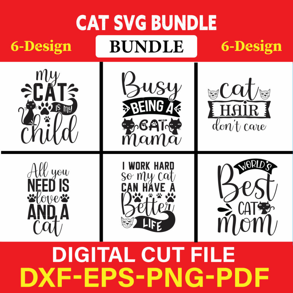 Cat svg bundle, cat mom svg,Cat T-shirt svg , crazy cat lady svg Vol-10 - MasterBundles