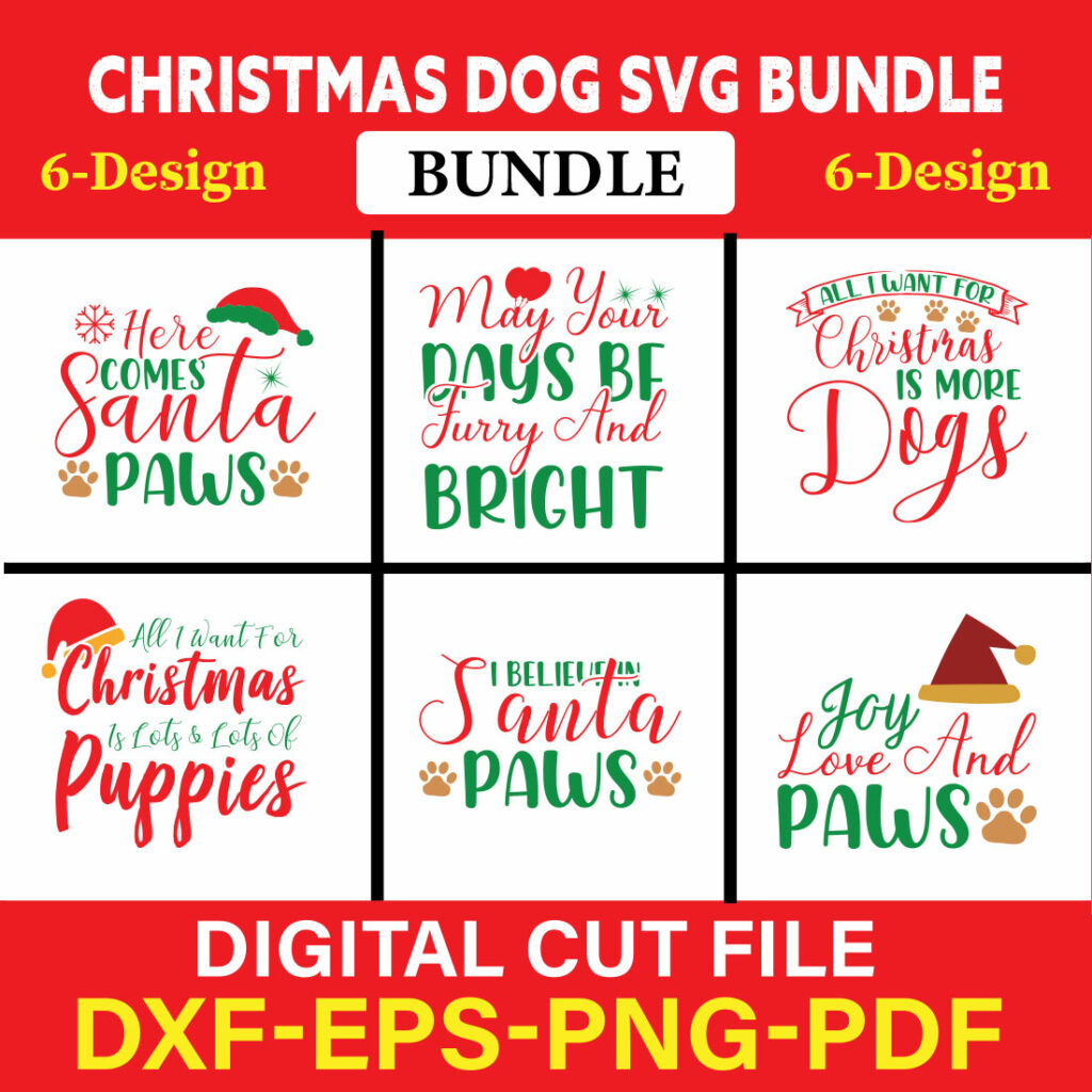 Pet Christmas Svg Bundle, Dog Christmas Svg, Dog Christmas Clipart ...
