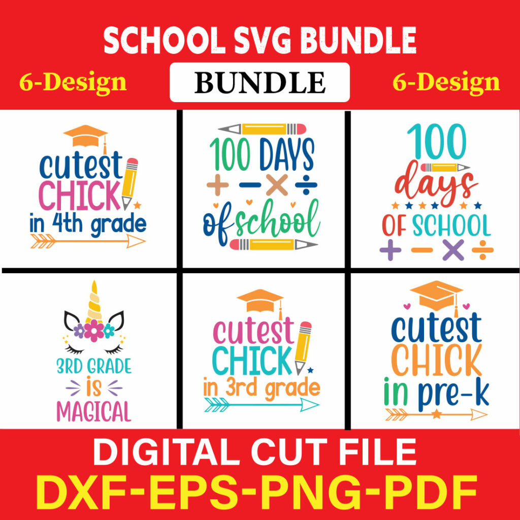 School svg bundle T-shirt Design Bundle Vol-6 - MasterBundles